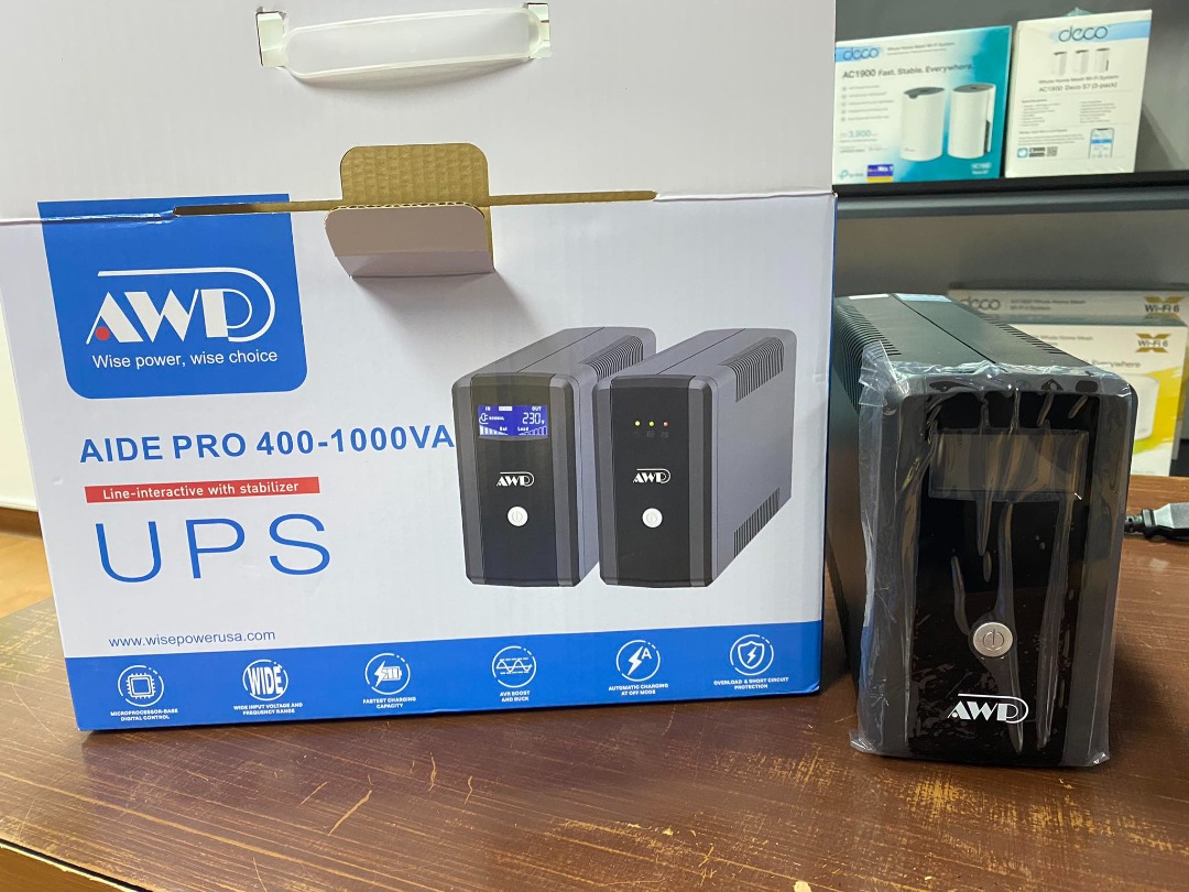 AWP AID1000 PRO LCD 1KVA/600W Line Interactive 4 Sockets LCD Display ...