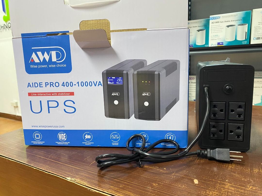 AWP AID1000 PRO LCD 1KVA/600W Line Interactive 4 Sockets LCD Display ...