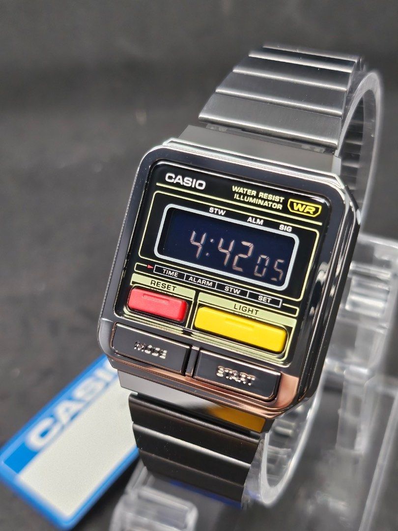 CASIO 卡西歐 A120WEGG-1B (黑色)復古系列 簡約、時尚、中性 為設計主軸, 他的時尚, 手錶及配件, 手錶在旋轉拍賣