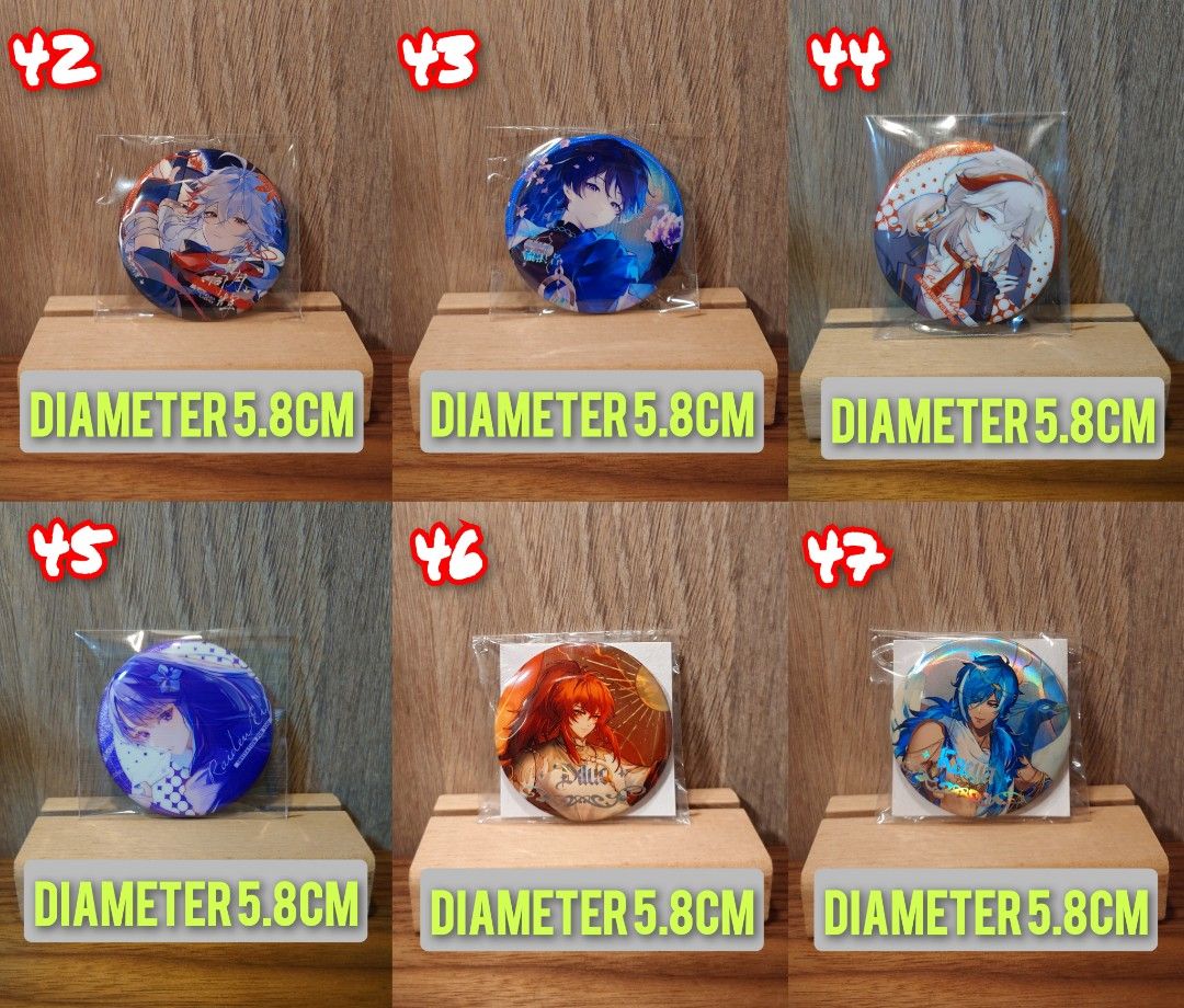 [CLEARANCE; Fan Merch] Genshin Impact - Assorted Badges 3, Hobbies ...