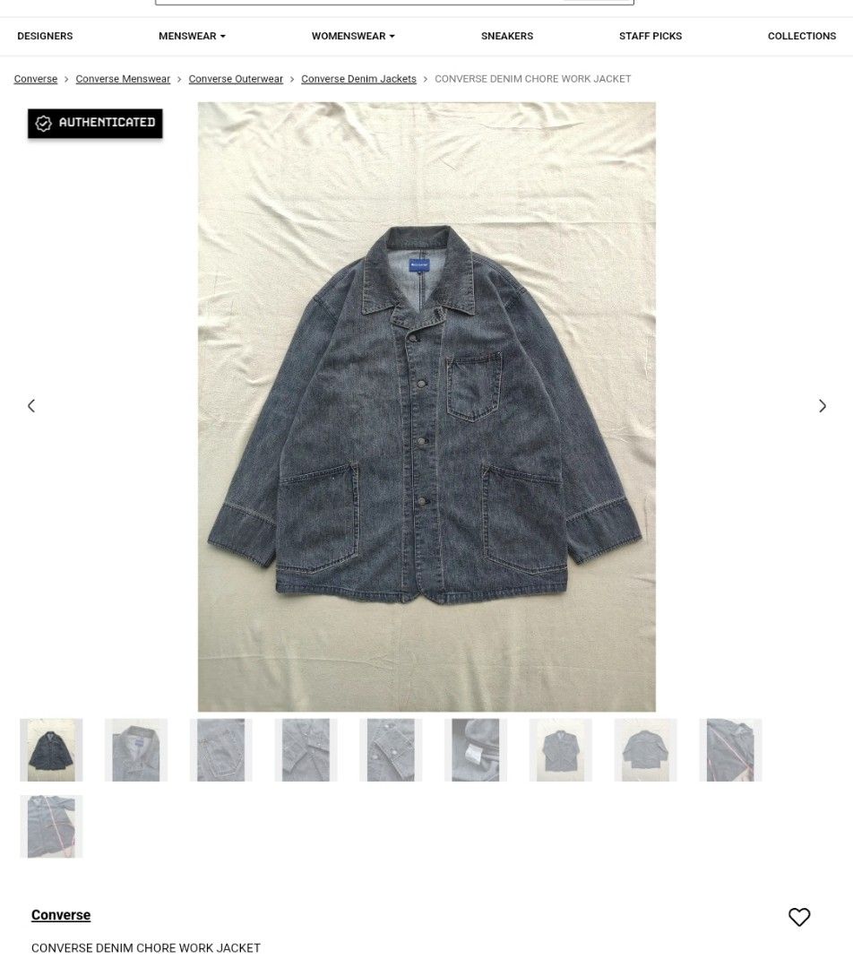 CONVERSE DENIM CHORE WORK JACKET BKN STUSSY CARHARTT KAPITAL WTAPS ...