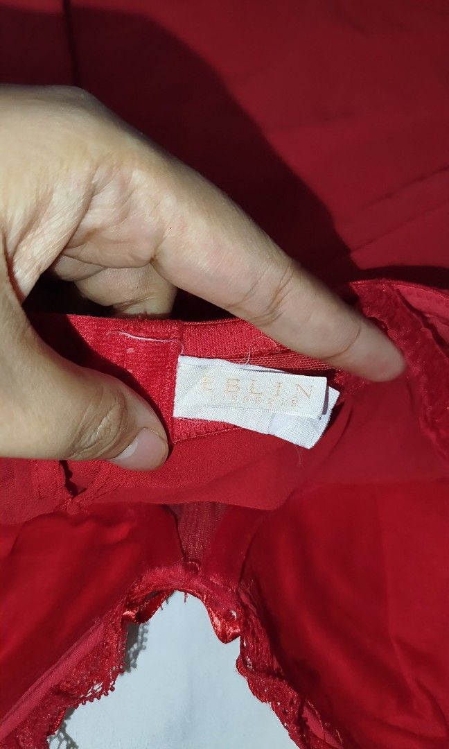 Eblin Lingerie Coquette babydoll Bright Classic Red sheer mesh nightgown dress, Women's Fashion ...