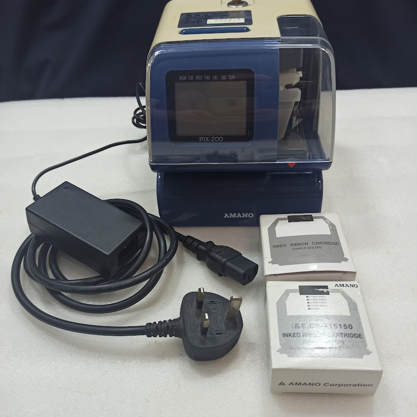 收件時間打印機 Electric Time and Date Stamp Recorder Clock Employee Amano ...
