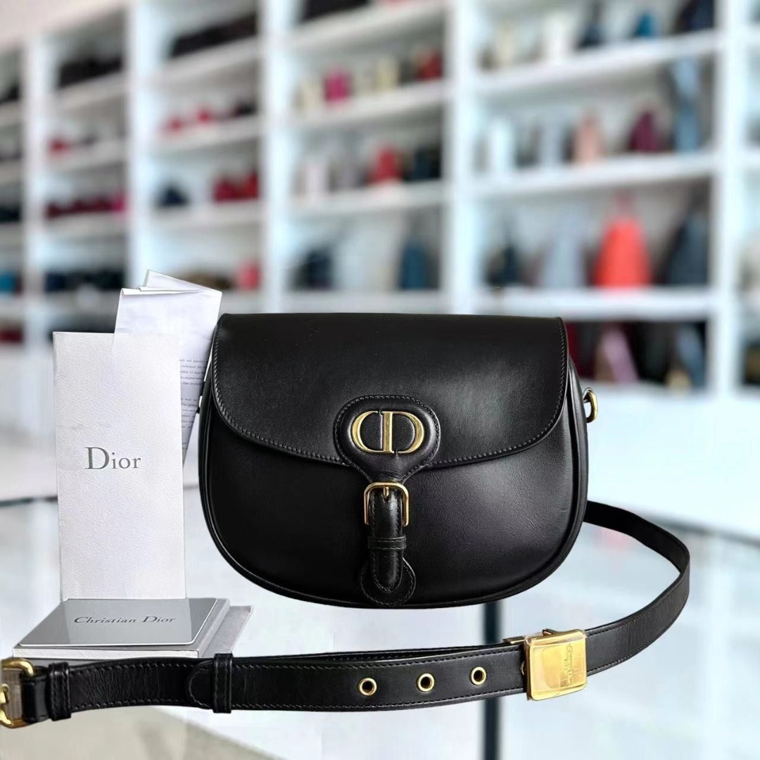 *Full Set, Receipt* Dior Bobby Medium Smooth Calfskin Black GHW, Luxury ...