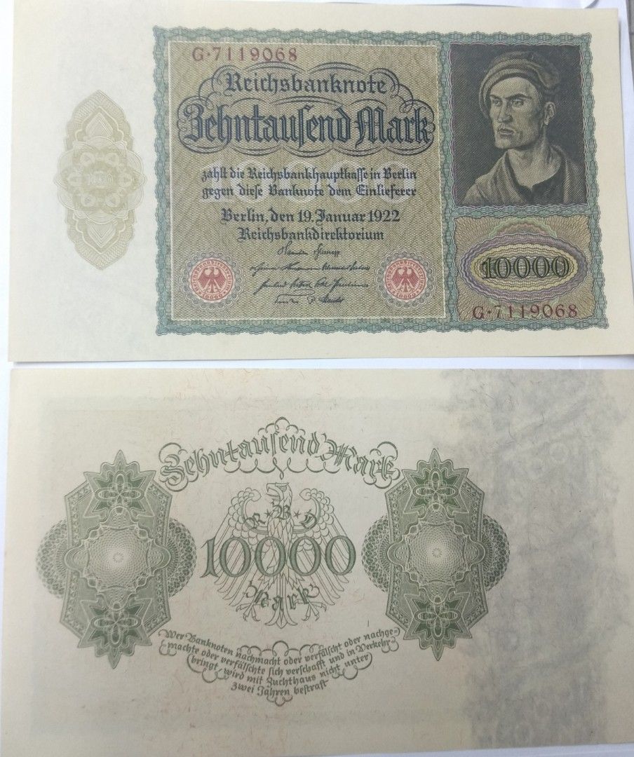 Germany 10000 mark 1922 aka vampire note, Hobbies & Toys, Memorabilia ...