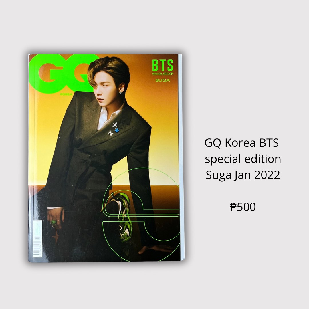 GQ Korea BTS special edition Suga Jan 2022, Hobbies & Toys, Books & Magazines, Magazines on ...