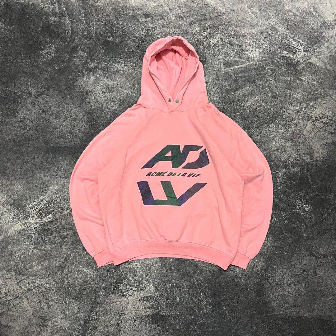 Hoodie ADLV Font Reflective, Fesyen Pria, Pakaian , Atasan di Carousell