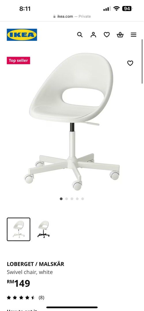 Ikea Loberget Kids Chair Study, Babies & Kids, Baby Nursery & Kids ...