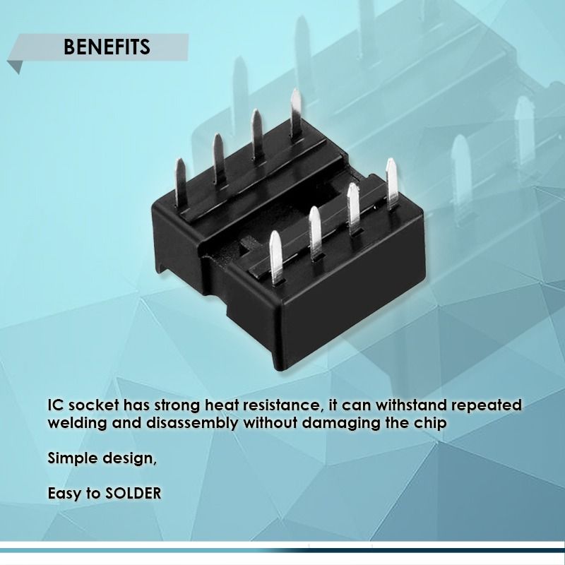INTEGRATED CIRCUIT IC SOCKET ADAPTOR, 8-PIN DIP 2.54mm, SOLDER TYPE IC ...