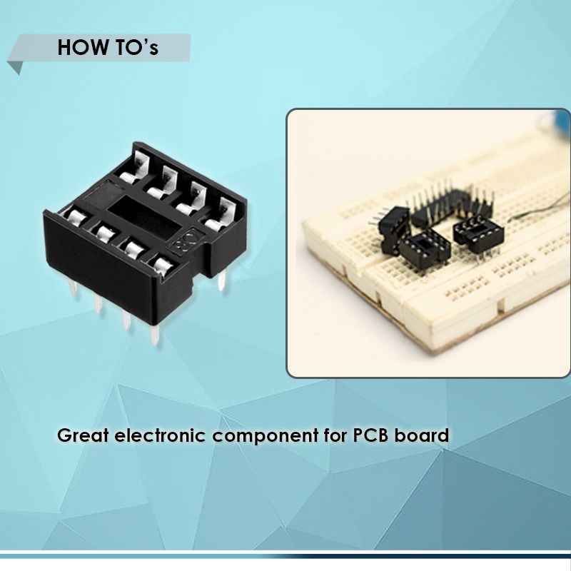 INTEGRATED CIRCUIT IC SOCKET ADAPTOR, 8-PIN DIP 2.54mm, SOLDER TYPE IC ...
