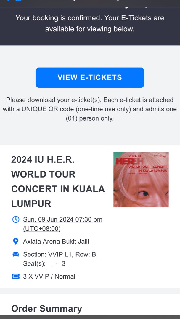 IU Concert 9/6 Sunday VVIP, Tickets & Vouchers, Event Tickets on Carousell