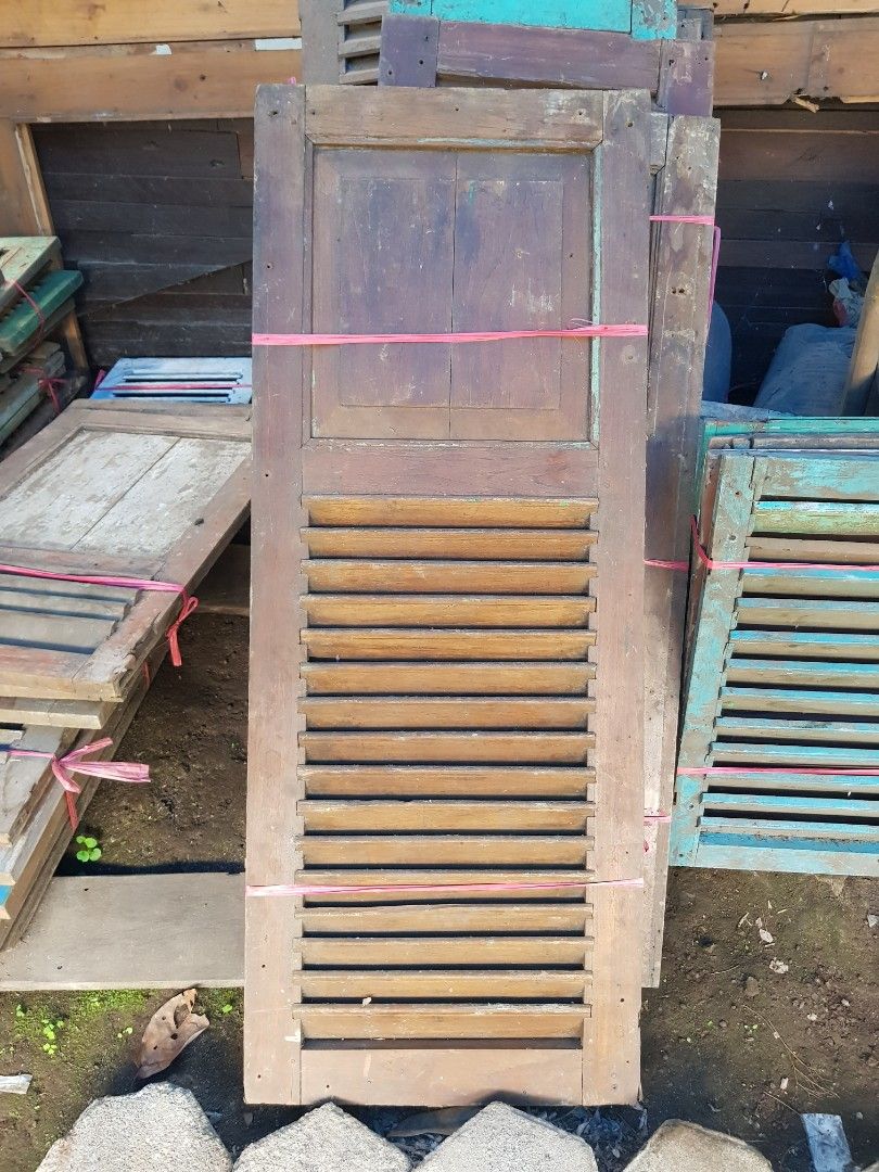 JENDELA ANTIK ANTIQUE KREPYAK JALUSI FULL JATI TUA BUAT RESTO ...