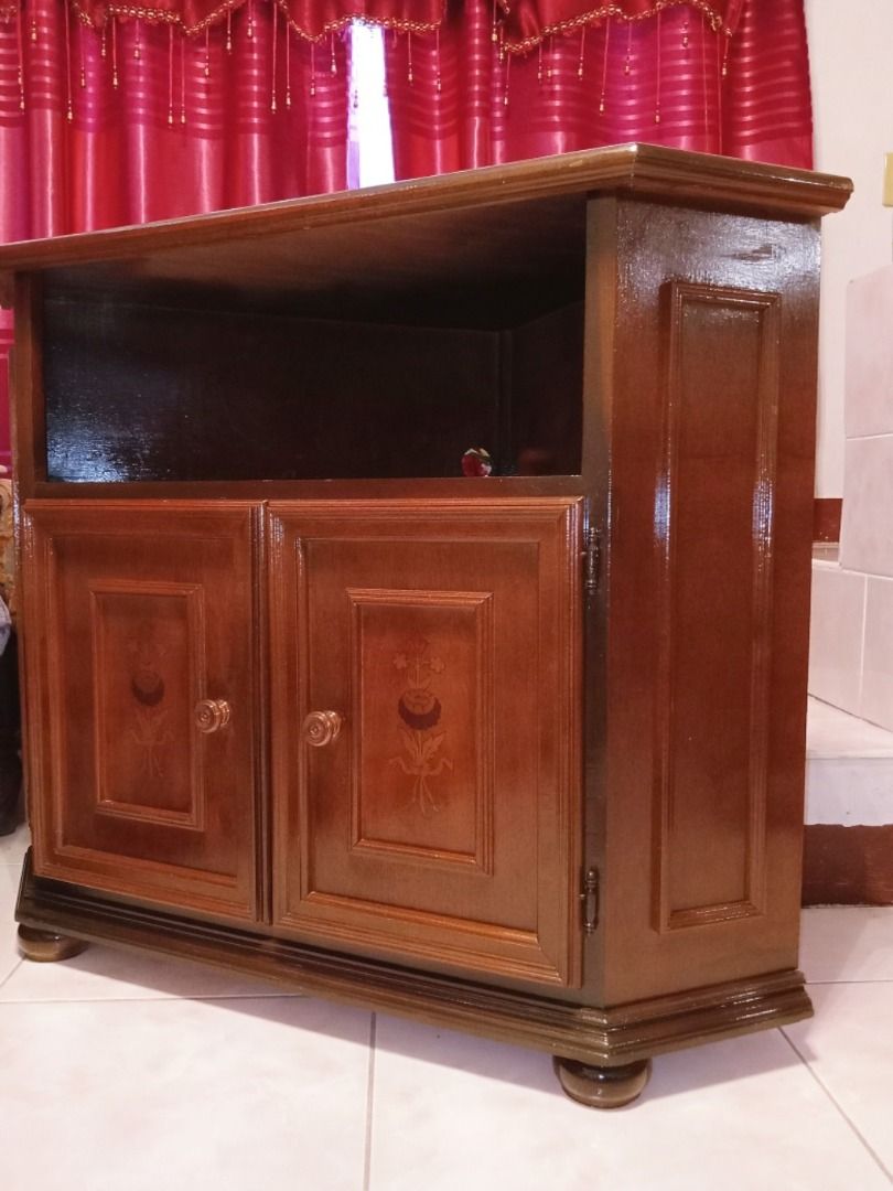 Large Angular Solid Wood TV Corner Unit Stand, Furniture & Home Living ...