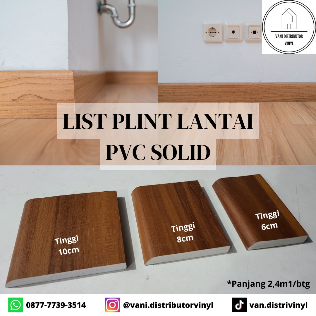 List Plint Lantai 6cm | Plint PVC Solid | Skirting List Lantai Vinyl 2 ...