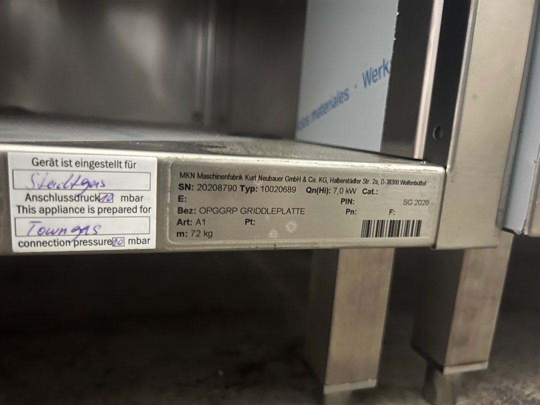 MKN gas Freestanding Hot Plate/ Smooth Griddle/Plancha, TV & Home ...