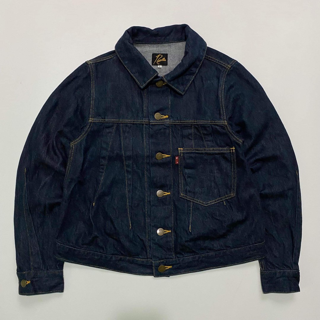 Needles Japan Type-1 Dart Buttoned Logo Tag Raw Denim Jacket, Women's ...