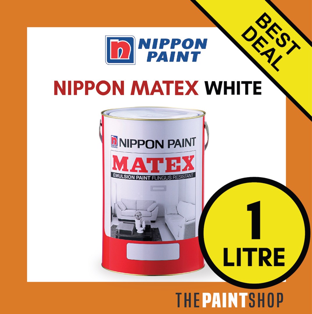 Nippon Paint Matex 1 Litre / Focus Paint Protex 1 Litre, Furniture & Home Living, Home ...
