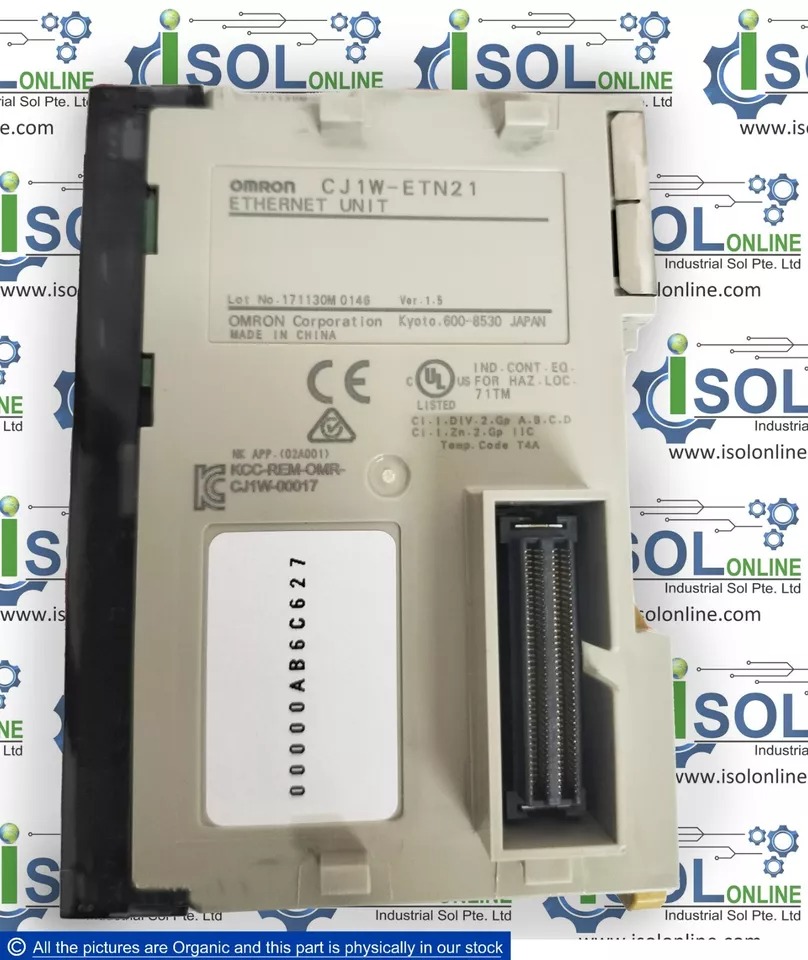 Omron CJ1W-ETN21 Ethernet Unit Ver. 1.5 PLC Module made in Japan ...