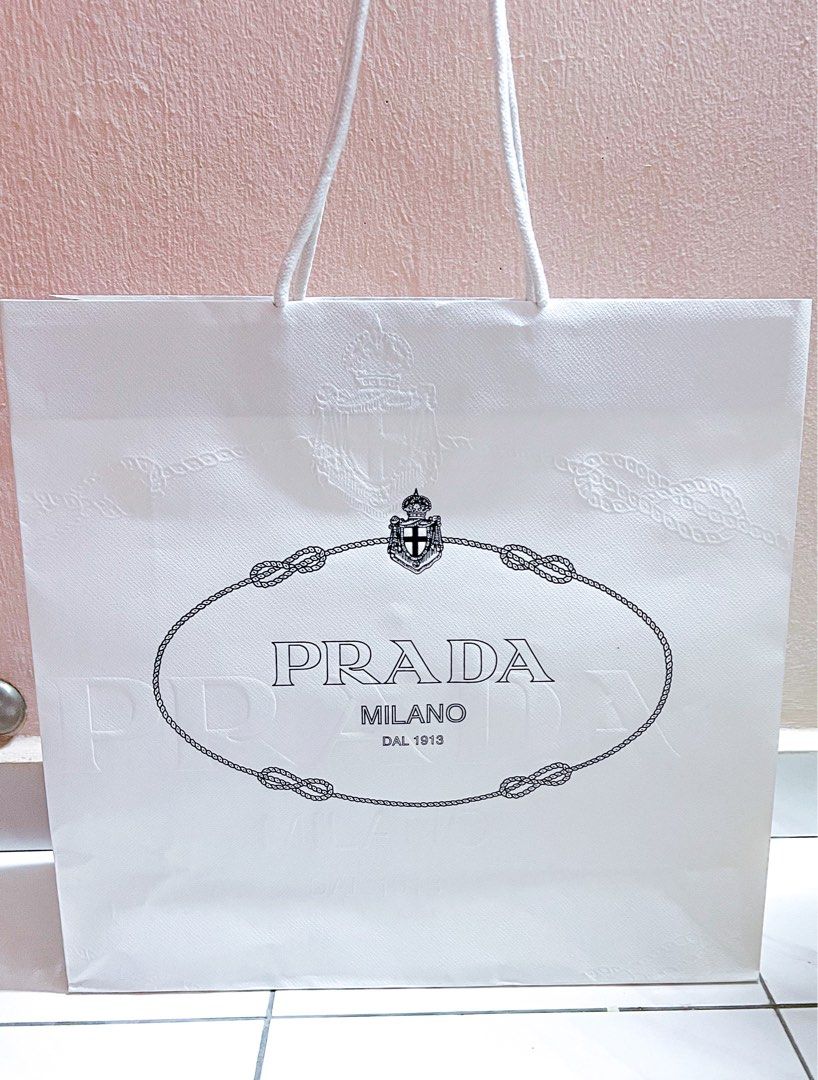 Prada Paper Bag (Large), Luxury, Bags & Wallets on Carousell