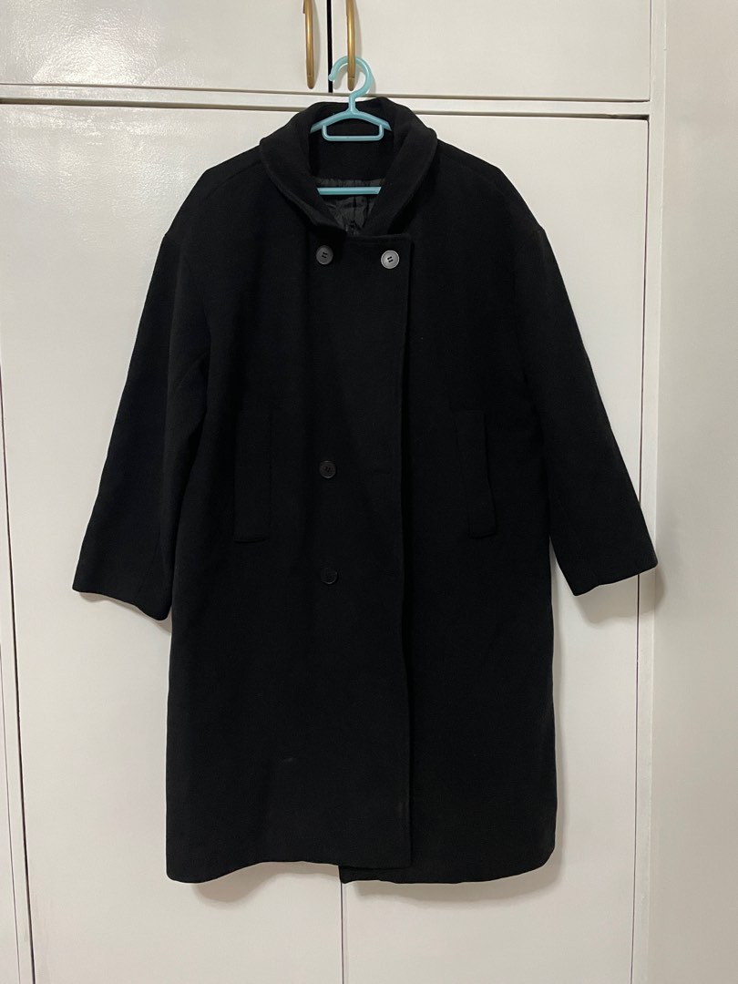 Premium Wool Coat Double-Breasted with side pockets, Women's Fashion ...