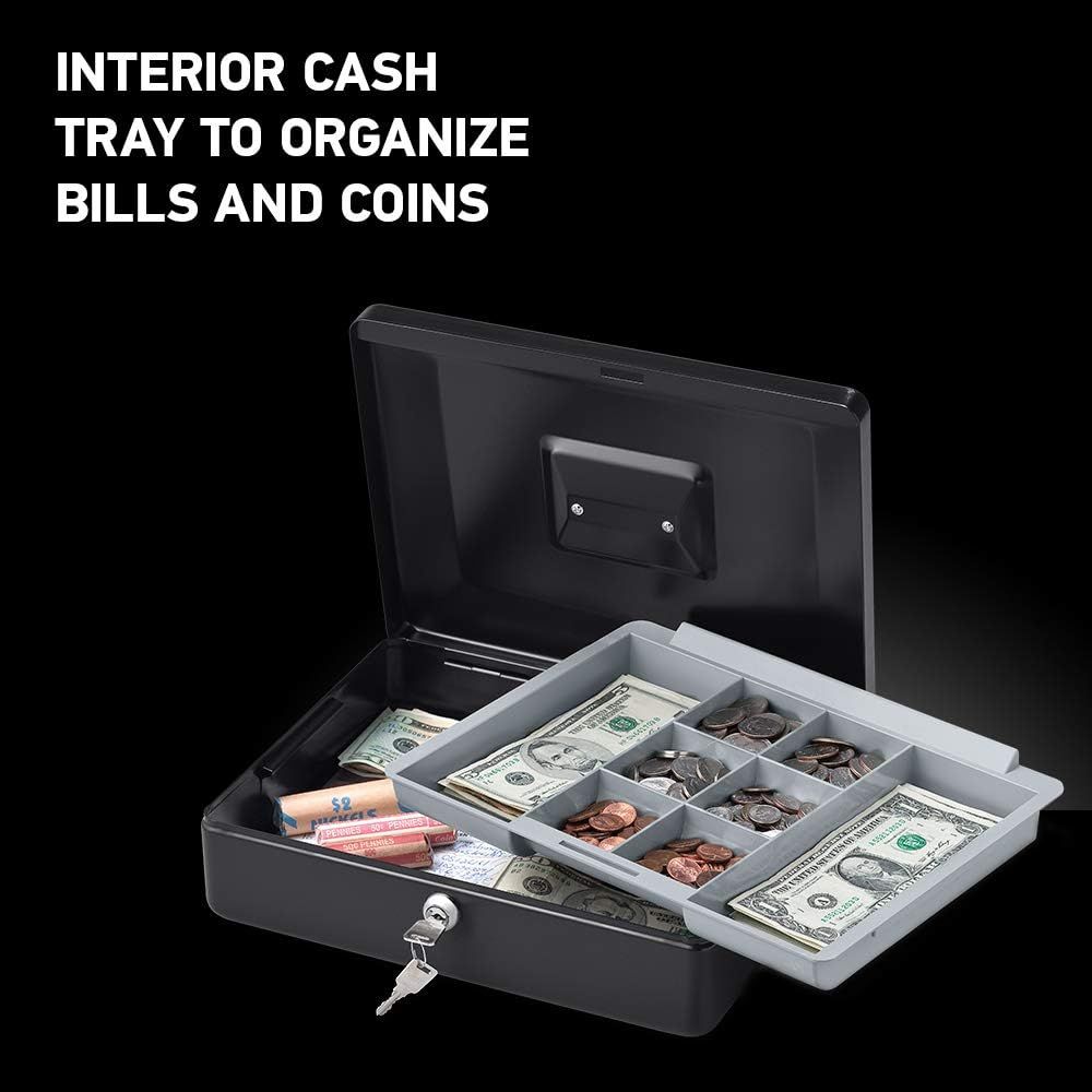 SentrySafe Cash Box, Locking Cash Box With Money Tray, Medium, CB-12 ...