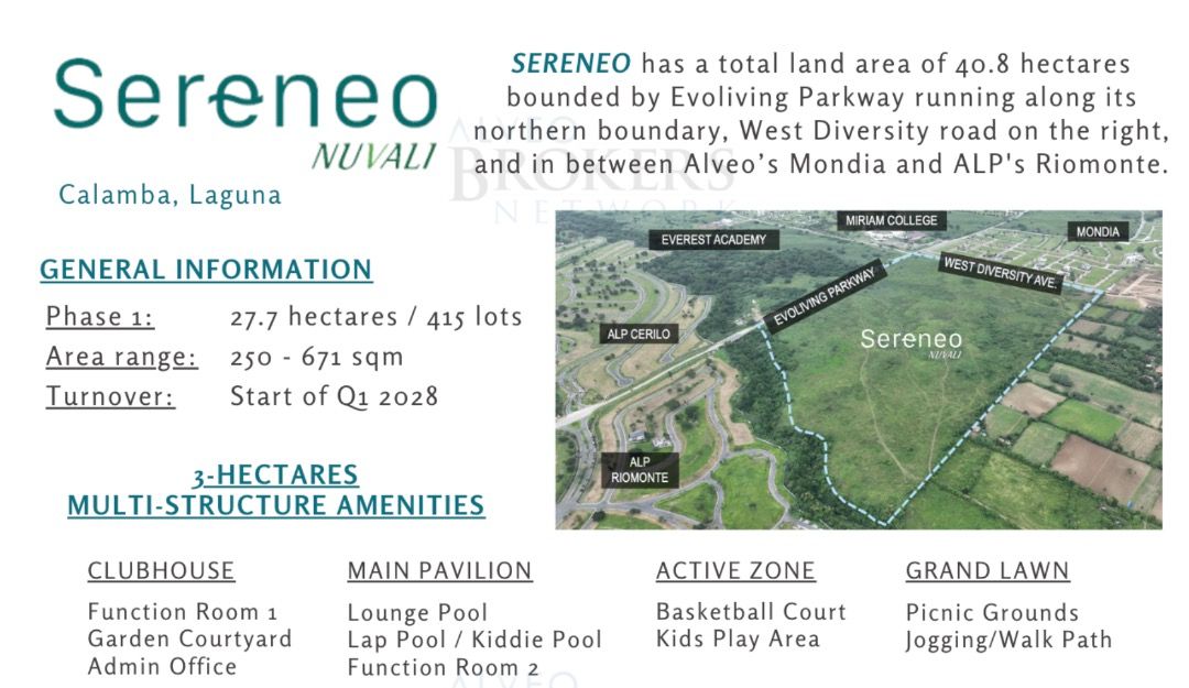 Sereneo Nuvali Residential Lots Pre selling For Sale, Laguna, Property ...