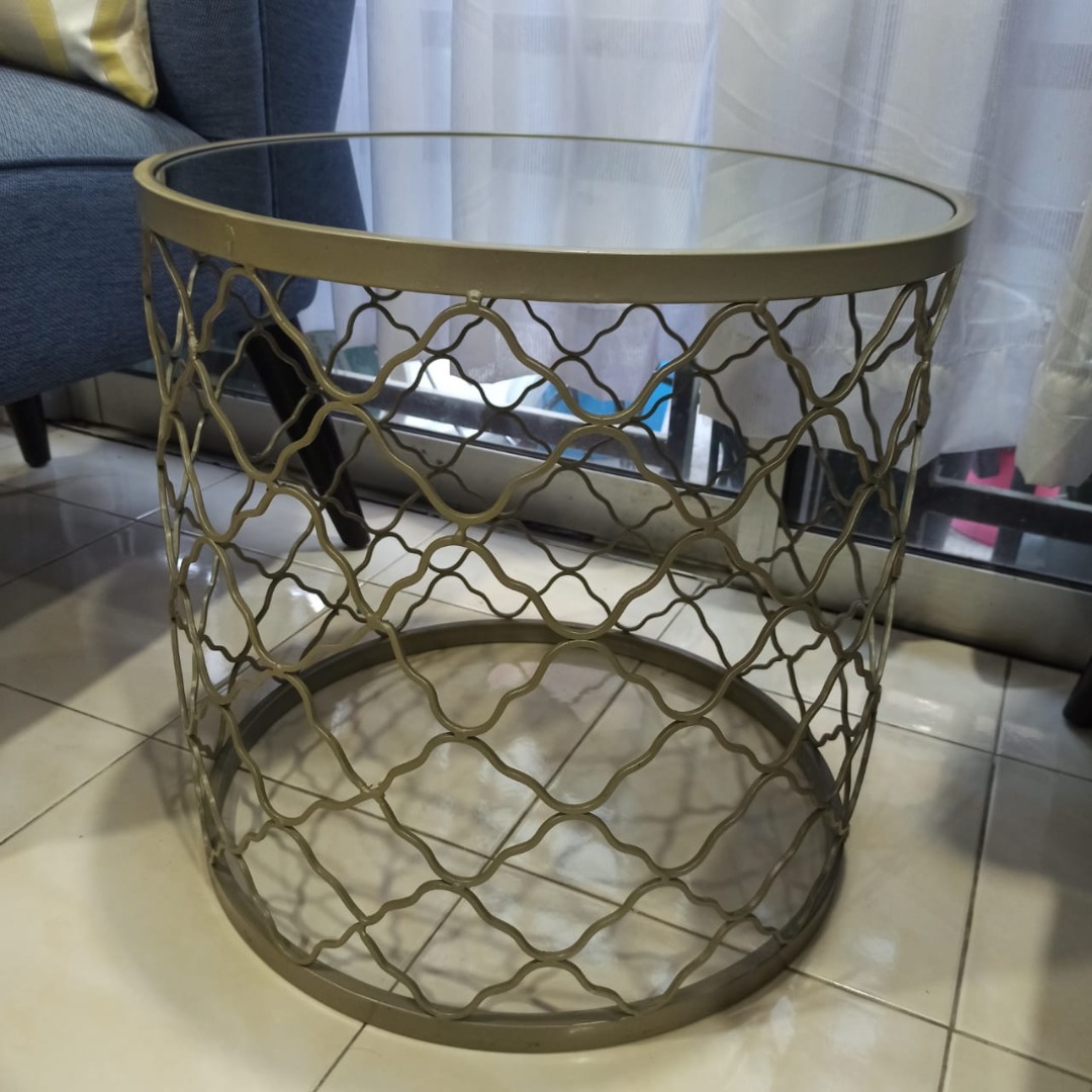 SSF Side table kaca / meja tepi kaca / Nesting Table, Furniture & Home ...