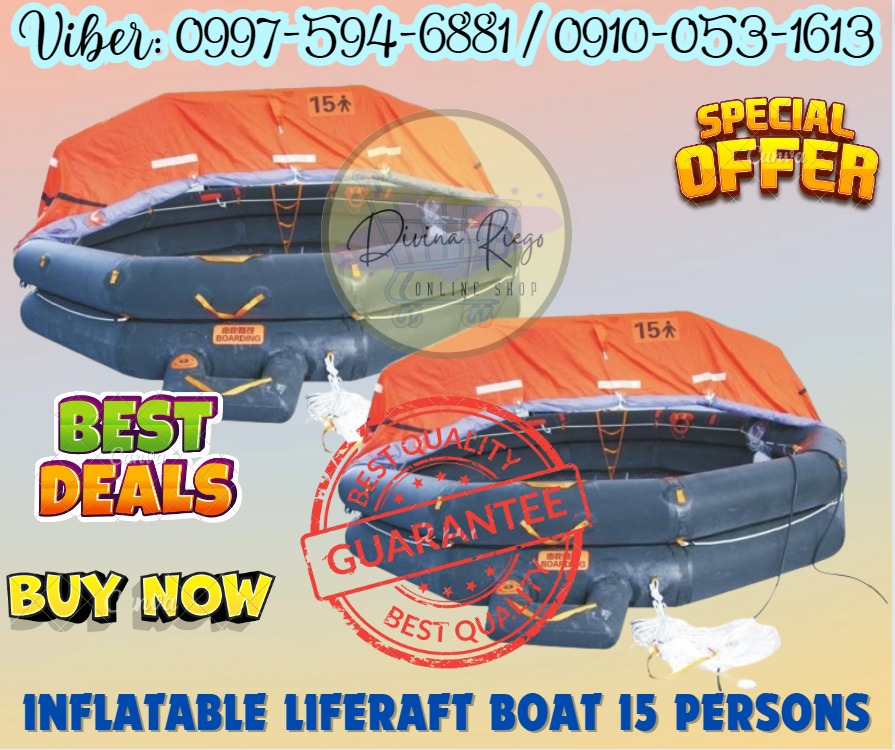 Throw-overboard Inflatable Liferaft 15 Persons, Sports Equipment ...
