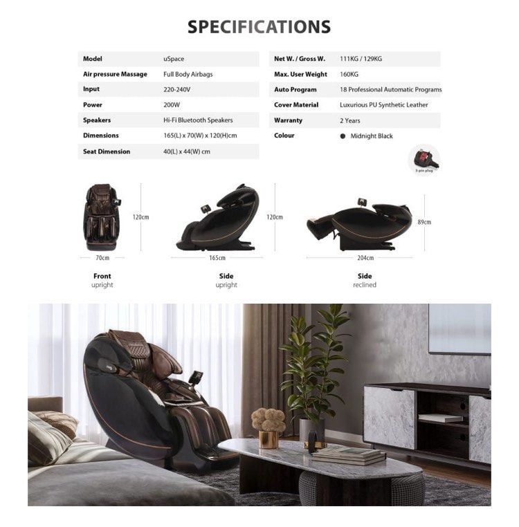 uSpace Massage Chair, Health & Nutrition, Massage Devices on Carousell