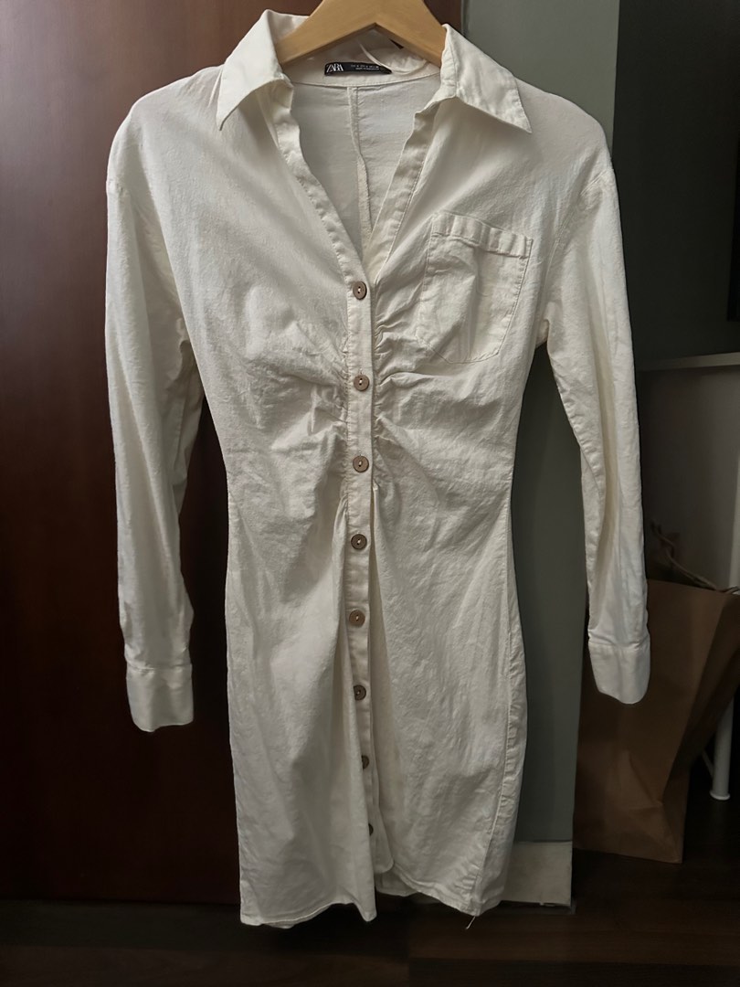 Zara Broken White Dress, Fesyen Wanita, Pakaian Wanita, Gaun & Rok di ...