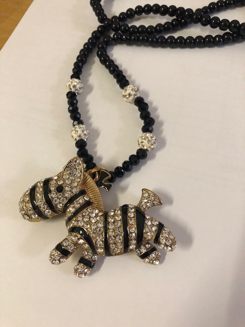 Zebra diamond necklace, Women's Fashion, Jewelry & Organisers ...