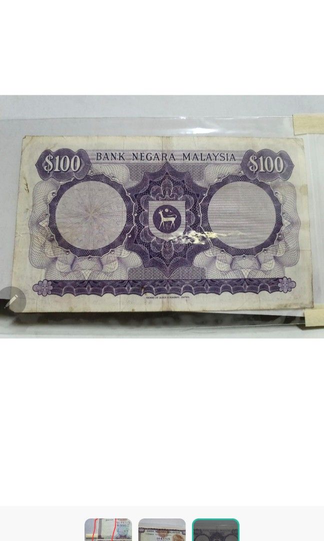 A/3 Rm100 First Series Sa-Ratus $100 Malaysia VF saratus 1967-1972 ...