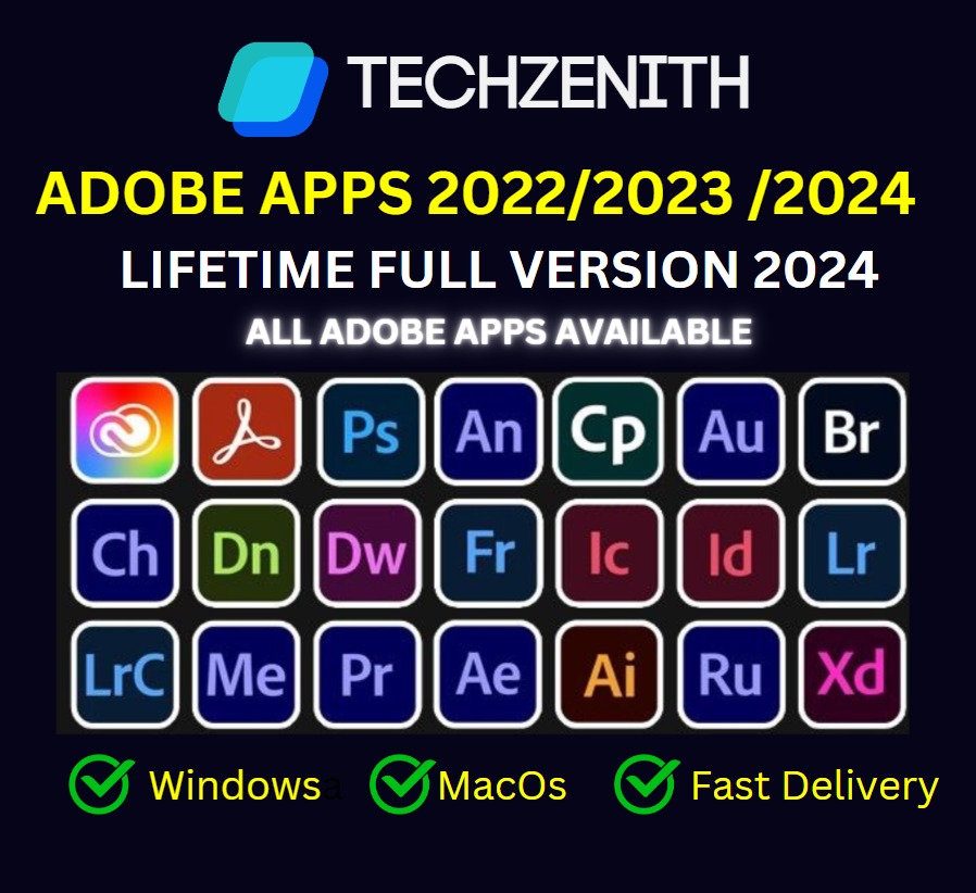 Full Adobe Collection 2022/2023/2024 Full Version Photoshop Illustrator ...