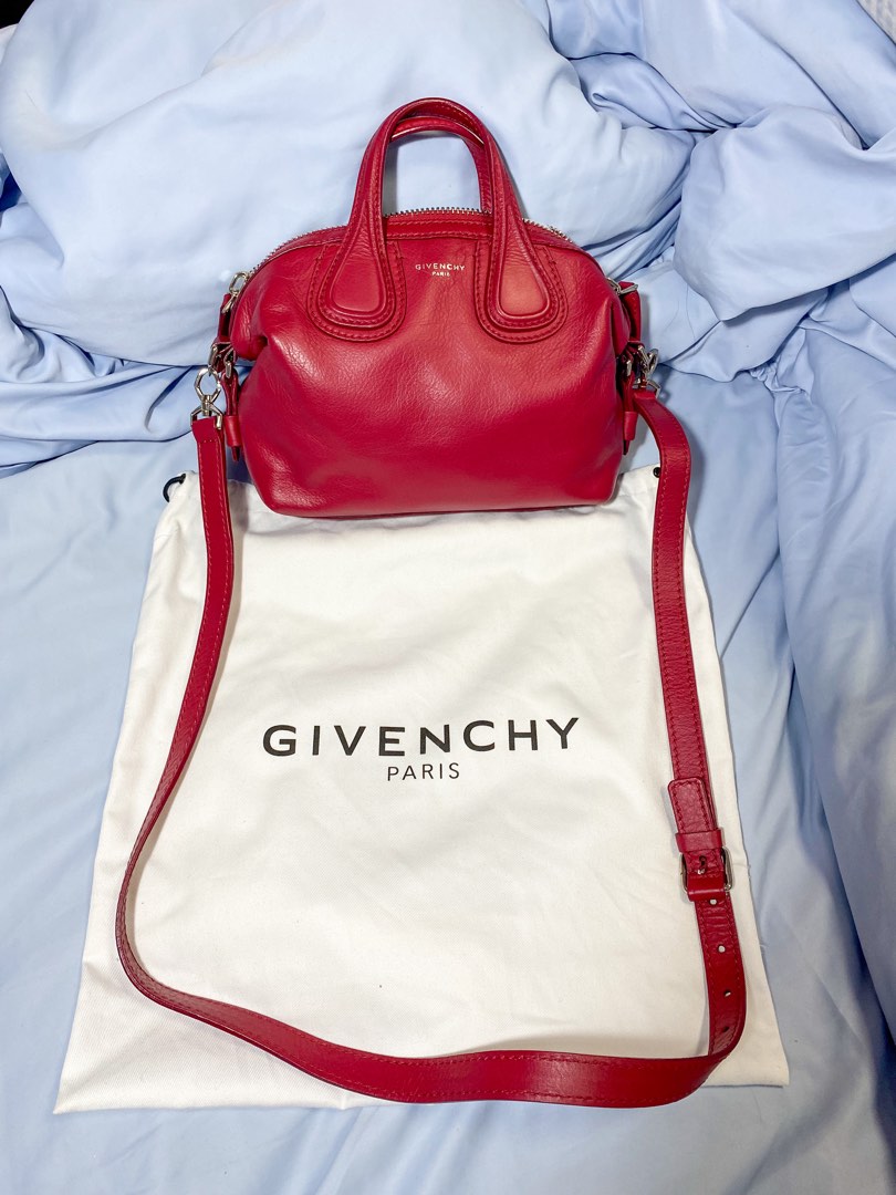 AUTHENTIC Givenchy Micro Nightingale in Cherry, Luxury, Bags & Wallets ...