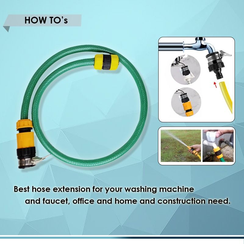 AUTOMATIC WASHING MACHINE/ GARDEN HOSE EXTENSION, UNIVERSAL TAP ADAPTER ...