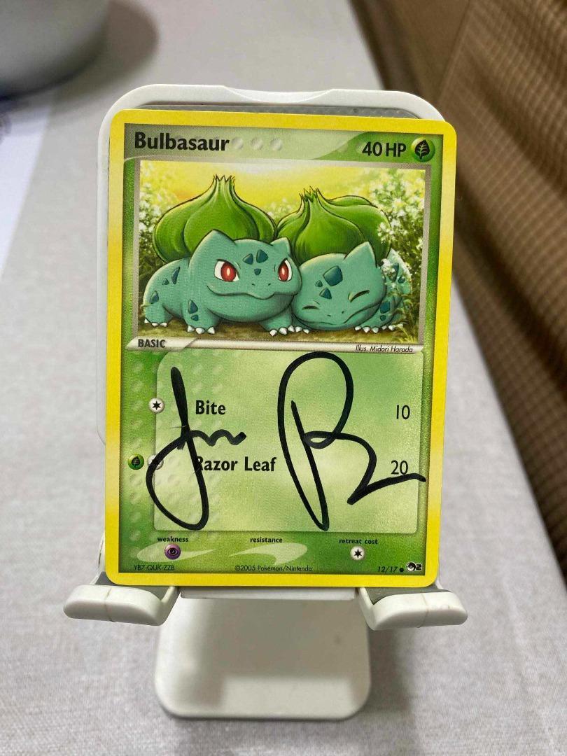 Bulbasaur Pokemon Pop series 2 signed by Jason Paige (front) and ...