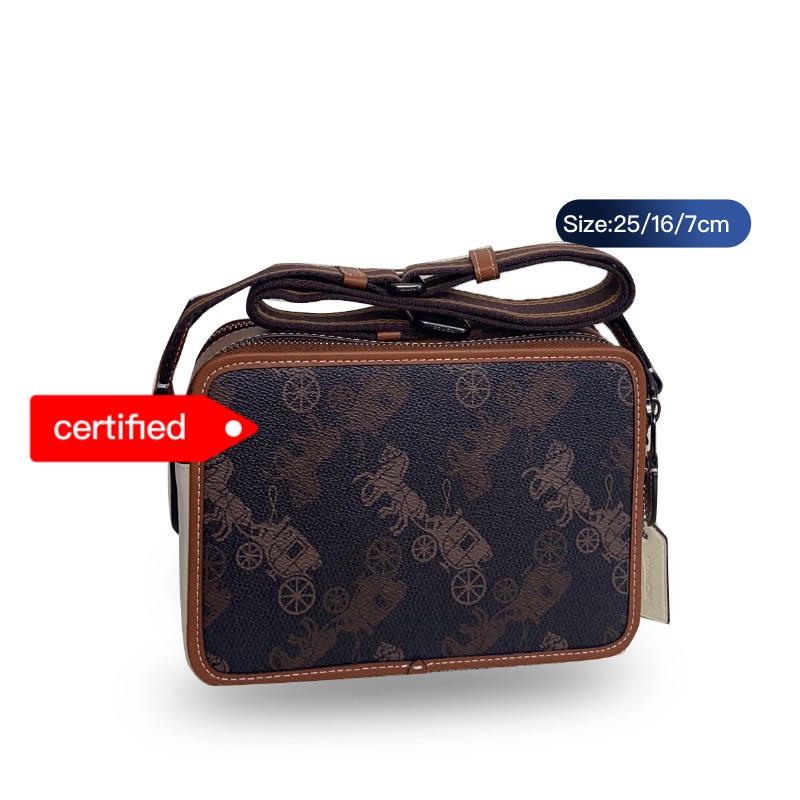 coach carriage print box bag sling bag crossbody, Luxury, Bags ...