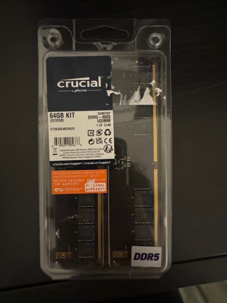 Crucial DDR5 Micron Ram - 64GB, Computers & Tech, Parts & Accessories ...
