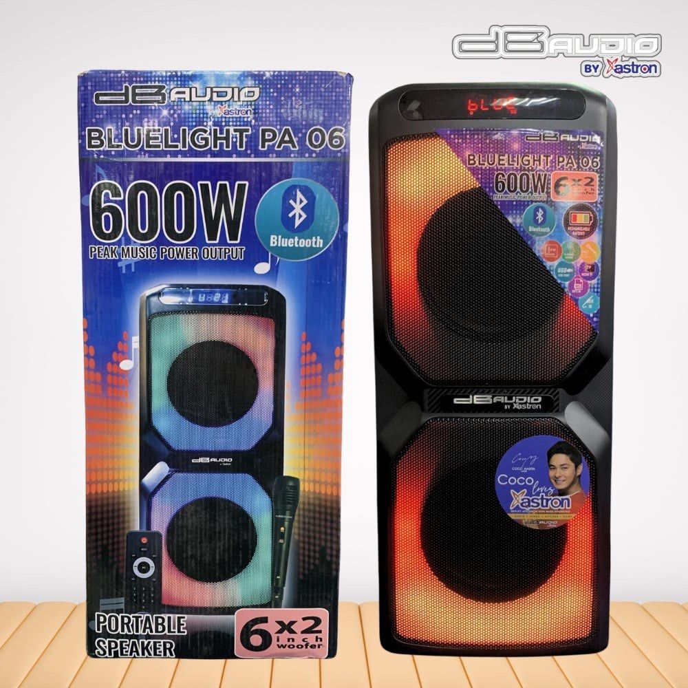 DBaudio BLUELIGHT PA-06 600W 6"inch x2 Wireless Bluetooth/FM Radio/USB ...