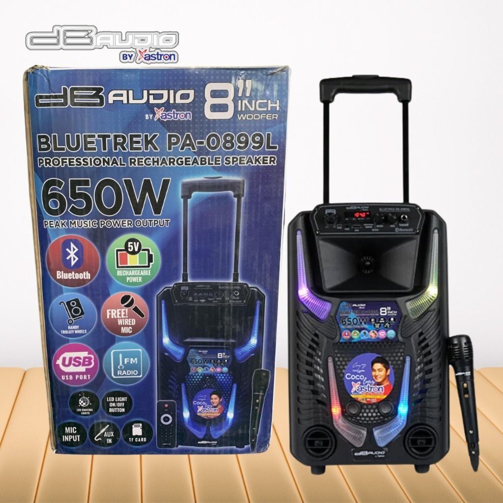 DBaudio 8"inch Bluetrek PA-0899L 650W Wireless Bluetooth/FM Radio/USB ...