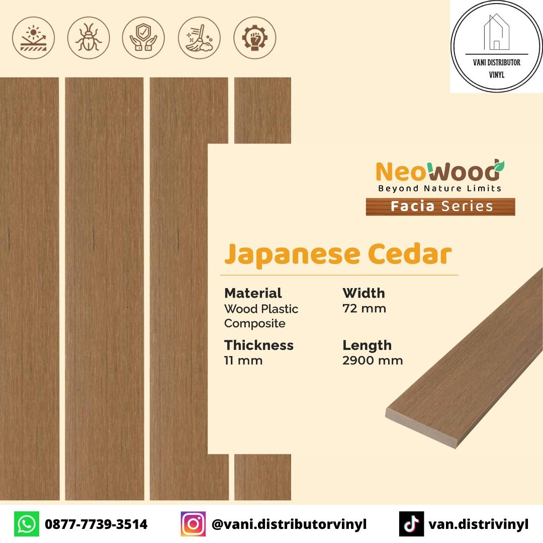 Decking WPC Outdoor Lantai NEOWOOD Tebal 11mm Tahan Cuaca, Properti ...