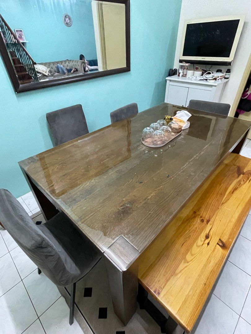 Dining Table Kayu, Furniture & Home Living, Furniture, Tables & Sets on ...