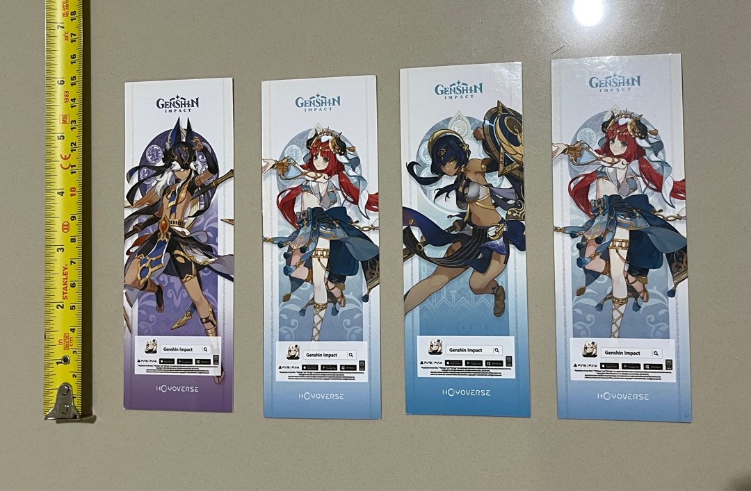 Genshin Impact bookmarks (from Hoyo Fest 2023) per piece, Hobbies ...