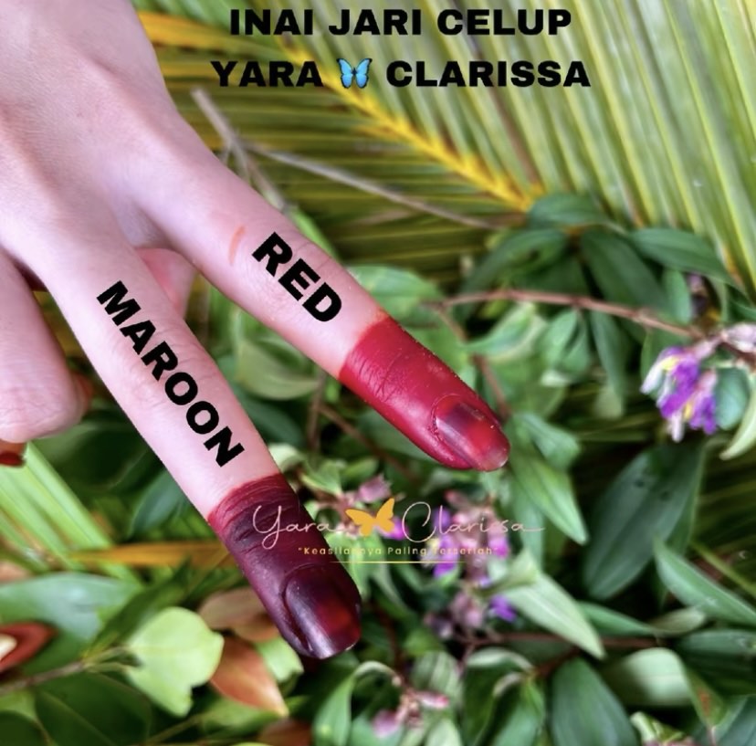 Inai Celup Yara Clarissa Maroon / Red, Beauty & Personal Care, Hands & Nails on Carousell