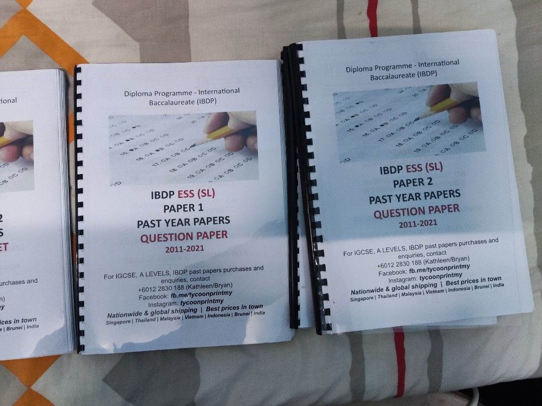 International Baccalaureate (IB) Workbook Past Papers For ESS SL ...