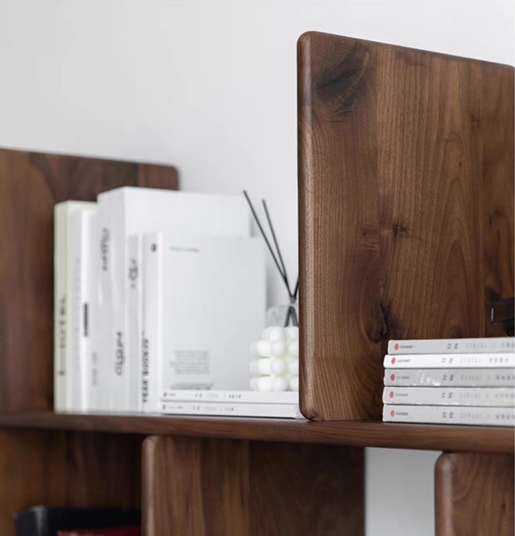 IRVING Modern Walnut Wood Display Shelf, Furniture & Home Living ...