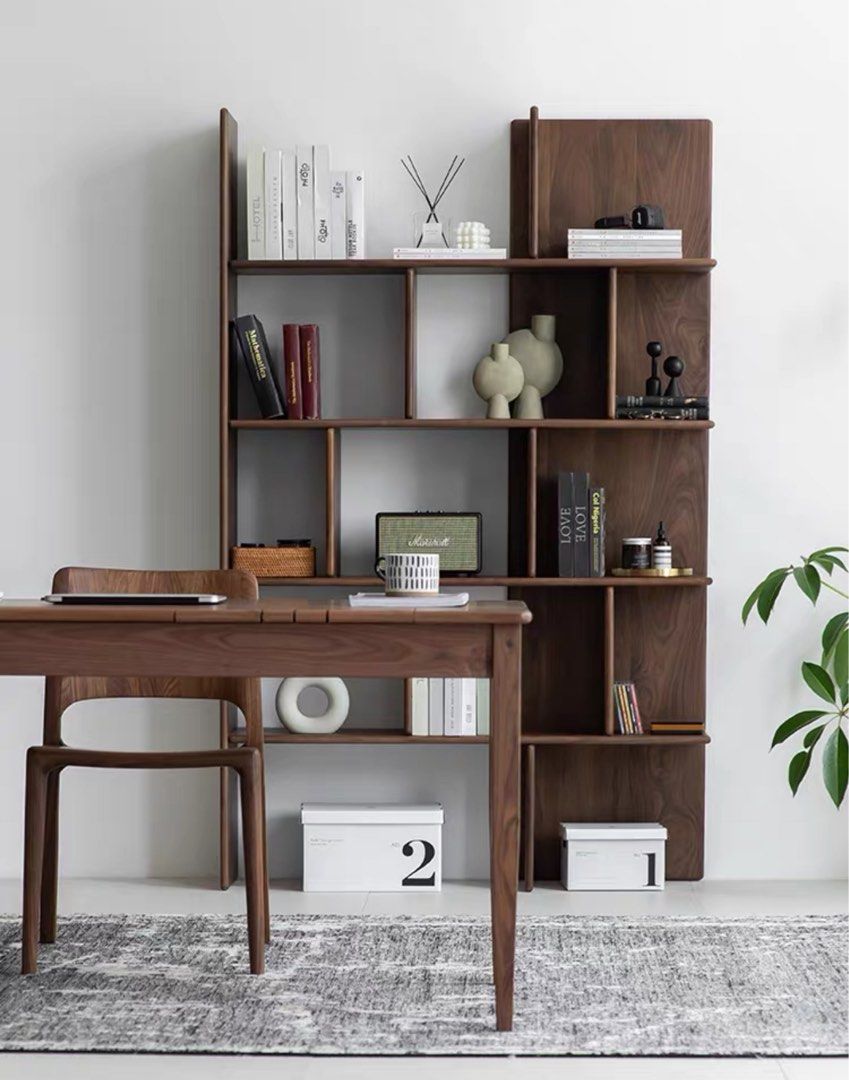 IRVING Modern Walnut Wood Display Shelf, Furniture & Home Living ...