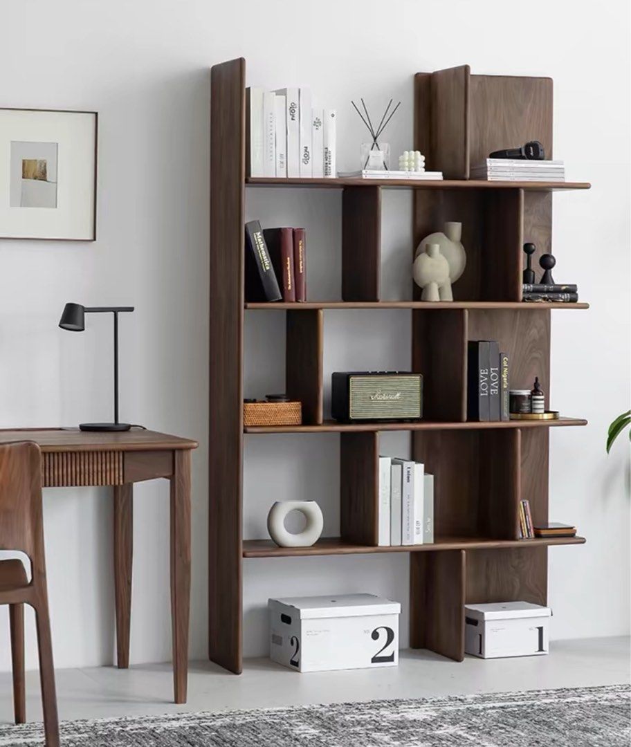 IRVING Modern Walnut Wood Display Shelf, Furniture & Home Living ...