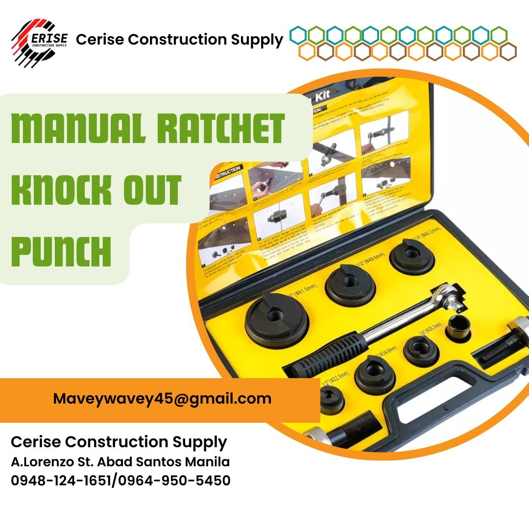 Manual Ratchet Knockout Punch, Commercial & Industrial, Construction ...