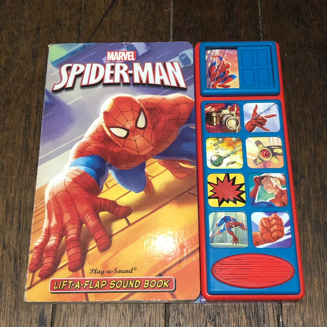 Marvel Avengers Spiderman lift the flap sound book, Hobbies & Toys ...